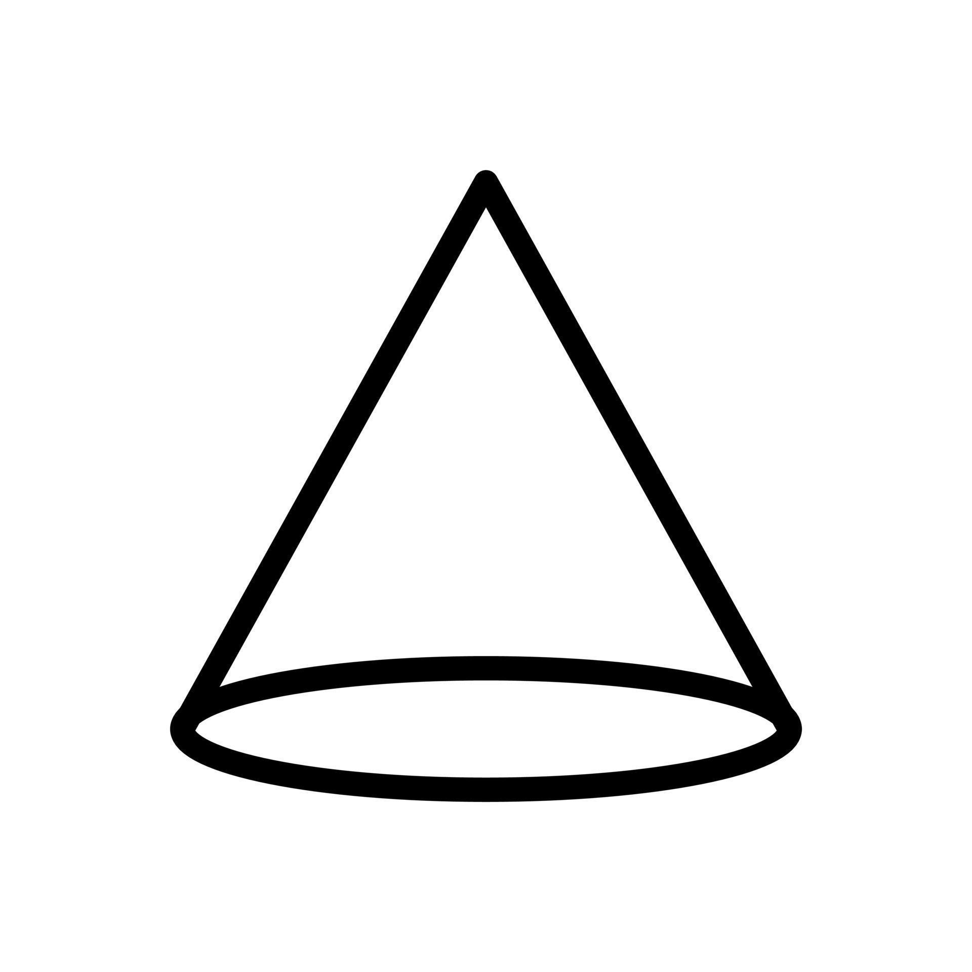 Cone shape icon in line style design isolated on white background ...