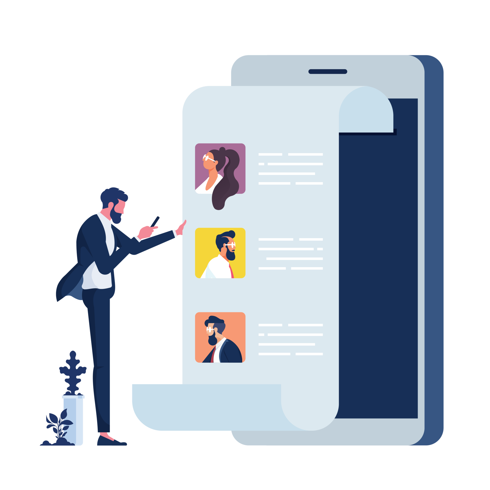 Contact List Of Mix Race People Social Network Communication Concept 19038275 Png