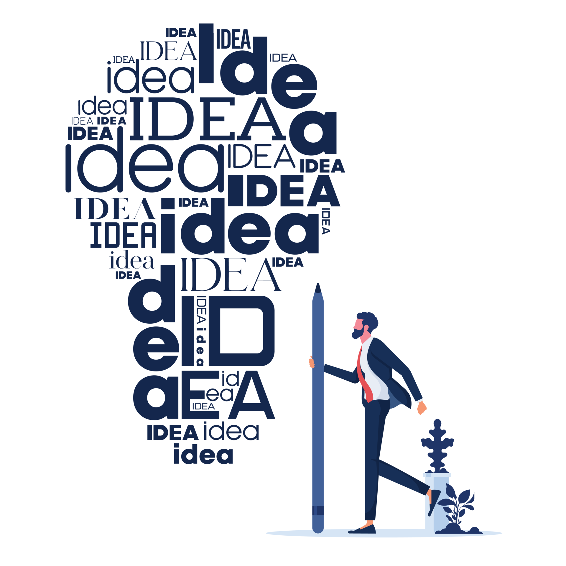 Business creative idea concept-Businessman use pencil writes many word ... Business creative idea concept-Businessman use pencil writes many word ...