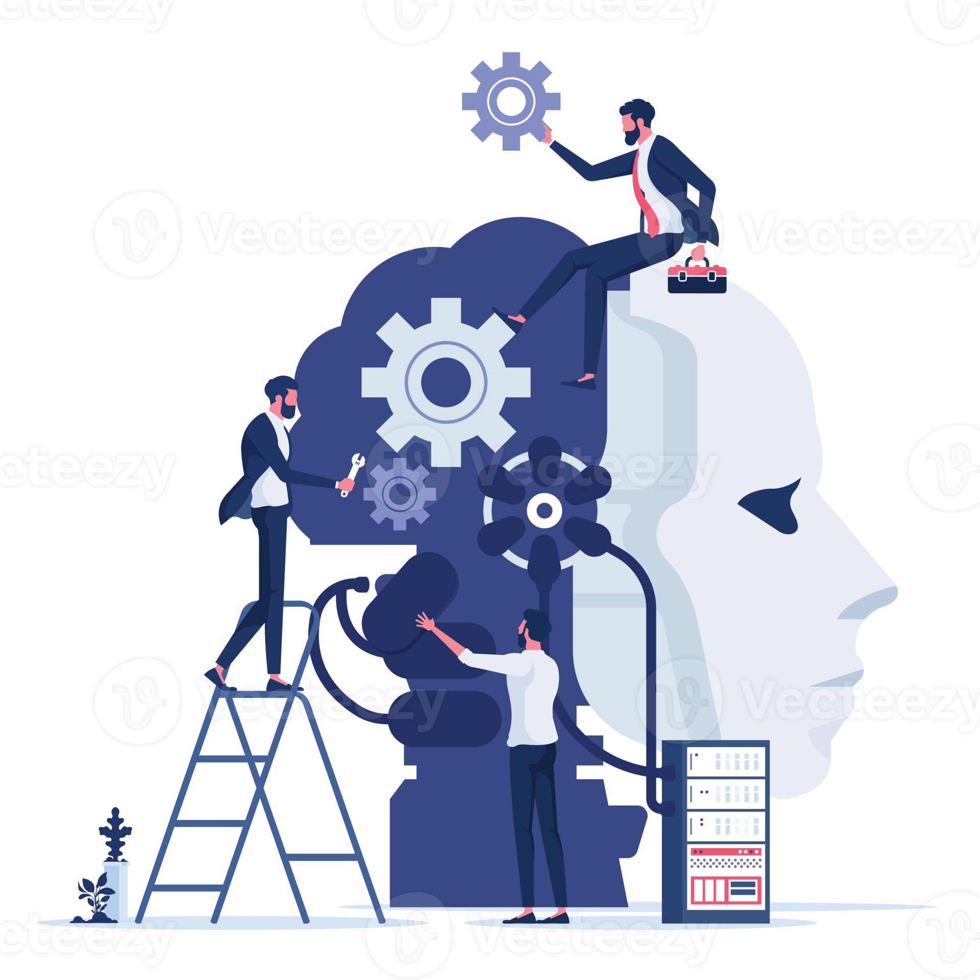 Business team creating artificial intelligence-Machine learning and ... Business team creating artificial intelligence-Machine learning and ...