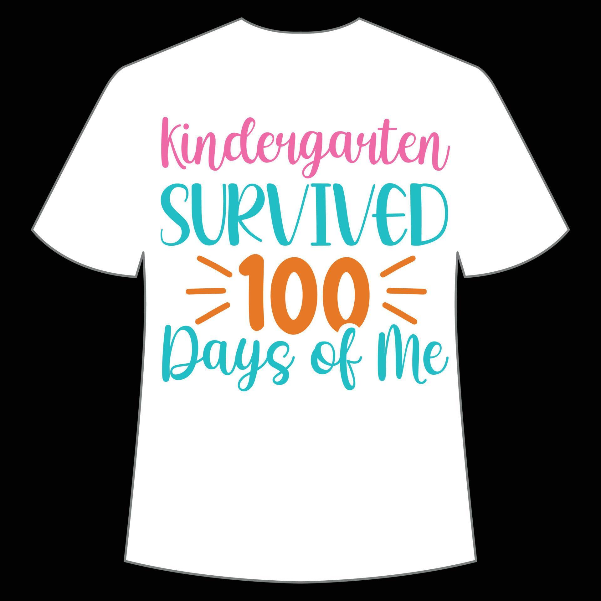 Kindergarten Survived 100 Days Of Me T Shirt Happy Back To School Day