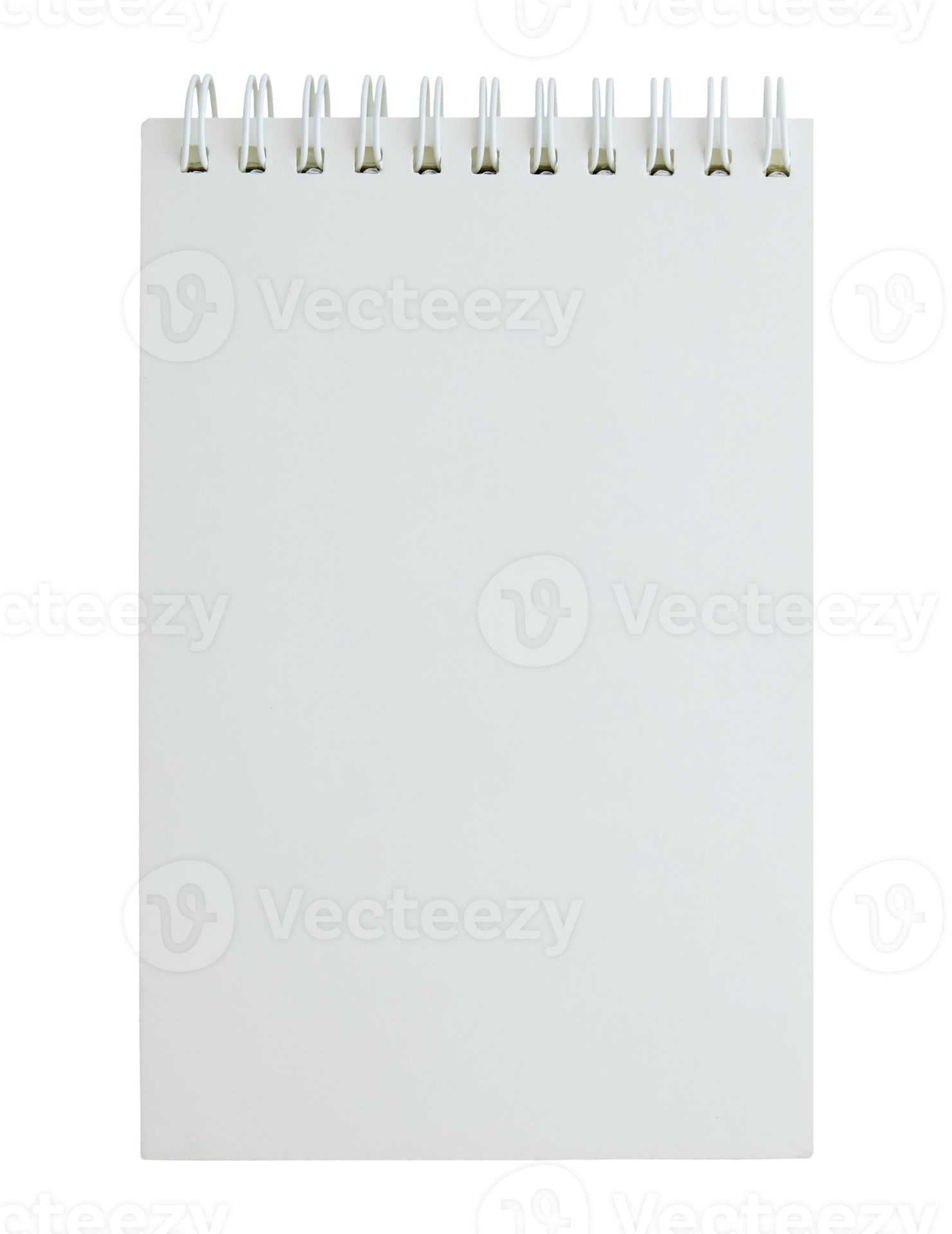 blank white spiral notebook isolated with clipping path for mockup ...