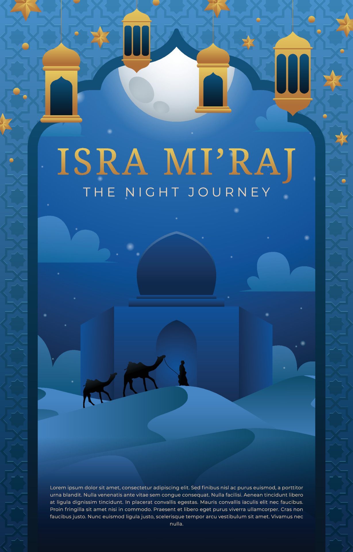 Isra Miraj The Night Journey Poster 19040562 Vector Art at Vecteezy