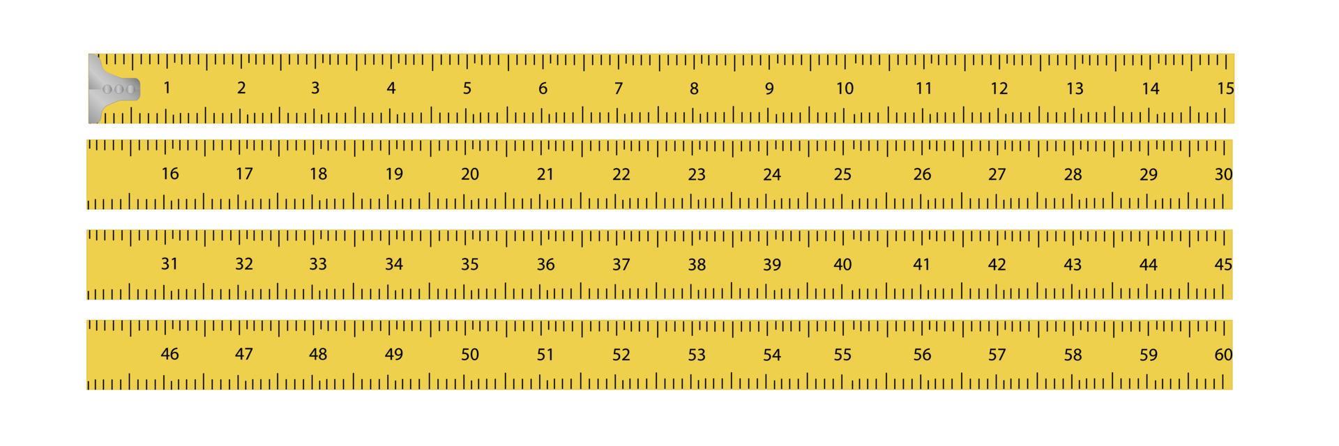 Yellow realistic Ruler Measuring scale, 60 centimeters. Vector illustration flat design isolated ...