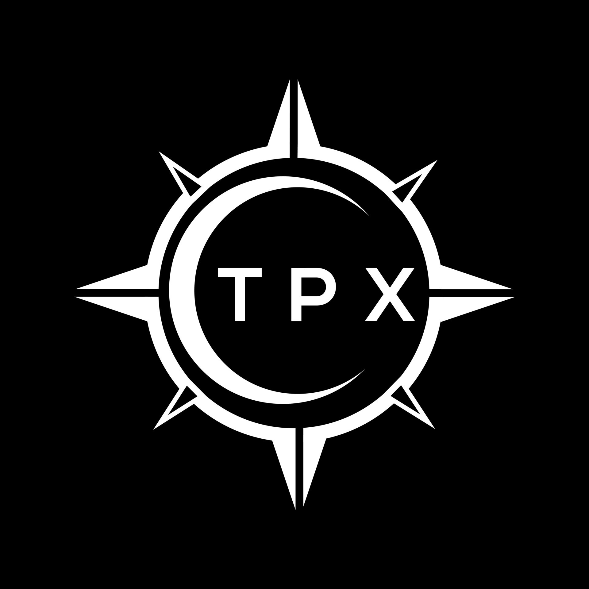 diseño de logotipo de tecnología abstracta tpx sobre fondo negro. concepto de logotipo de letra ...