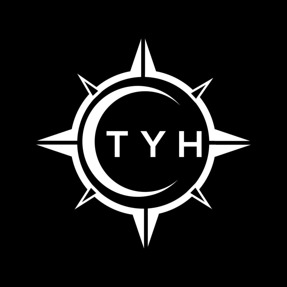diseño de logotipo de tecnología abstracta tyh sobre fondo negro. concepto de logotipo de letra ...