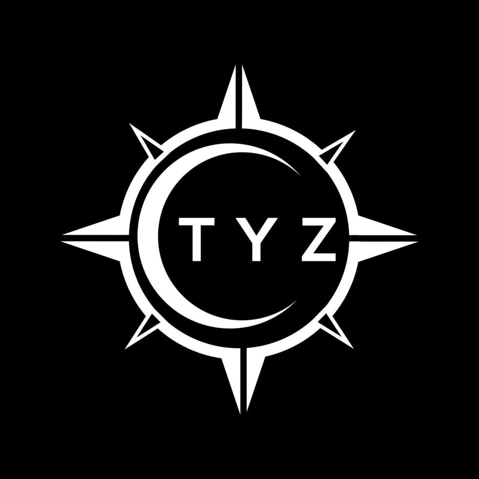 TYZ abstract technology logo design on Black background. TYZ creative ...