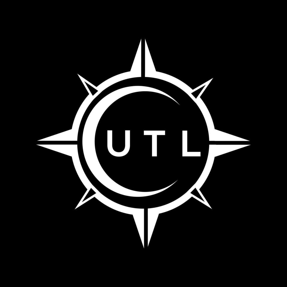 diseño de logotipo de tecnología abstracta utl sobre fondo negro. concepto de logotipo de letra ...