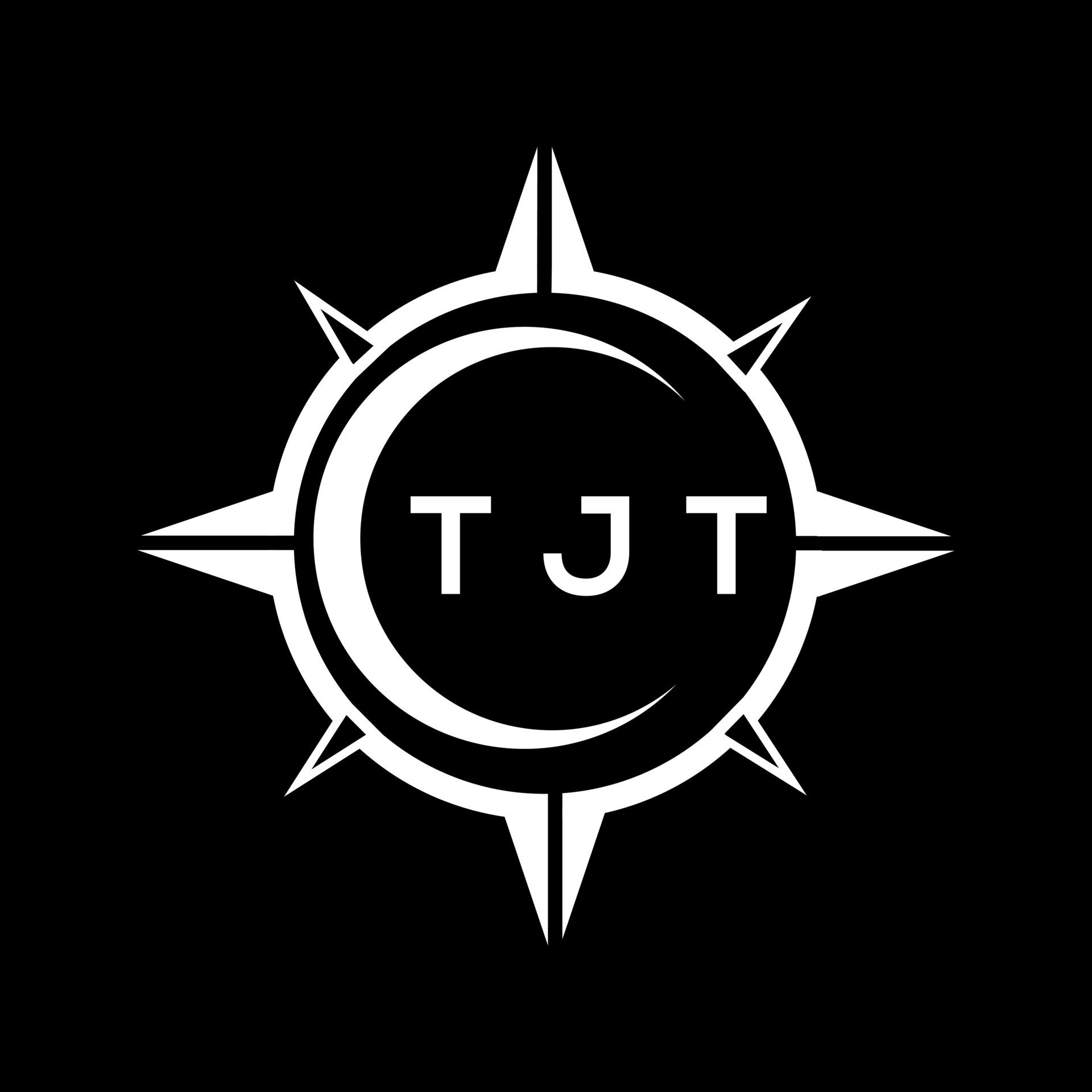 diseño de logotipo de tecnología abstracta tjt sobre fondo negro. concepto de logotipo de letra ...