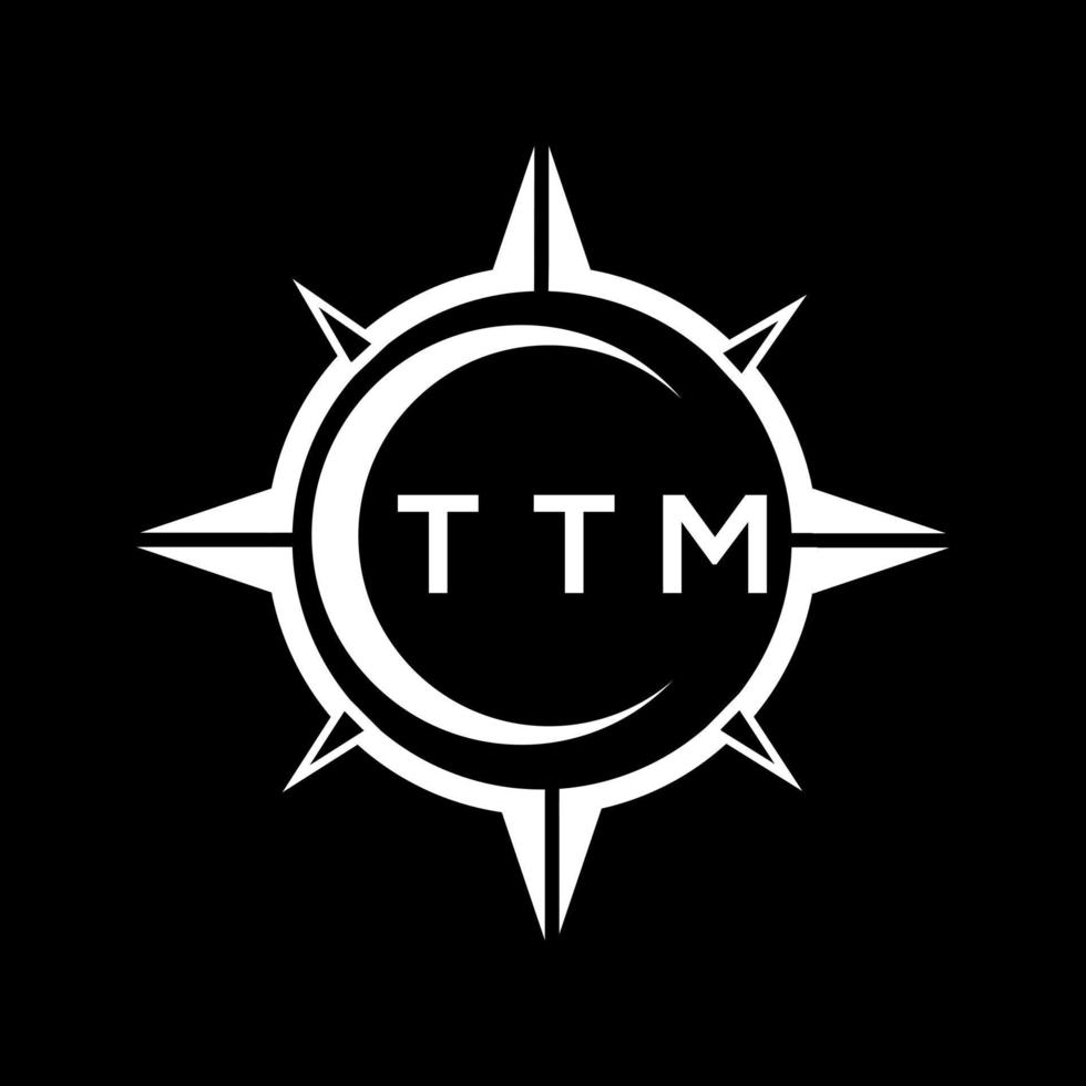 diseño de logotipo de tecnología abstracta ttm sobre fondo negro. concepto de logotipo de letra ...