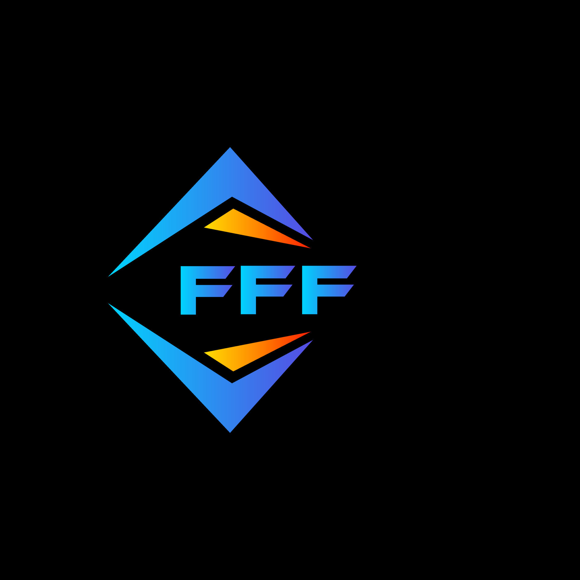 fff diseño de logotipo de tecnología abstracta sobre fondo blanco. fff concepto creativo del ...