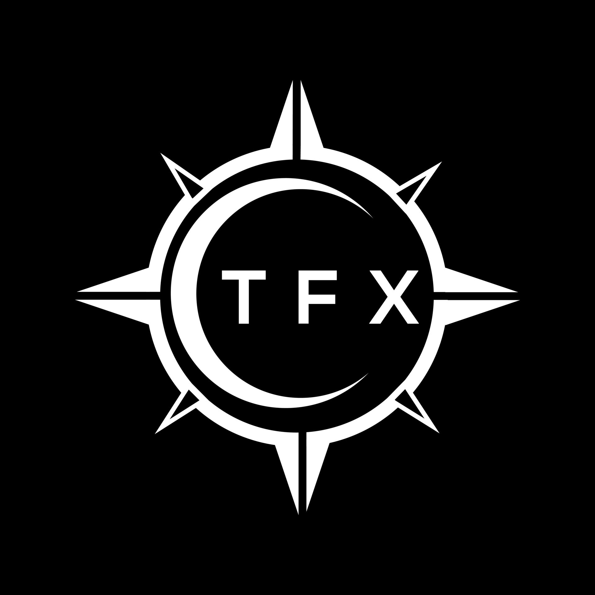 diseño de logotipo de tecnología abstracta tfx sobre fondo negro. concepto de logotipo de letra ...
