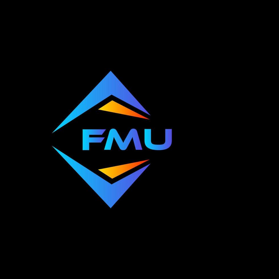 diseño de logotipo de tecnología abstracta fmu sobre fondo negro. concepto de logotipo de letra ...