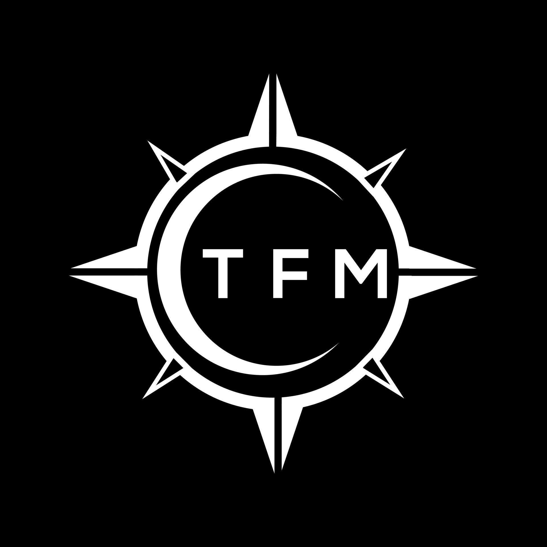 TFM abstract technology logo design on Black background. TFM creative initials letter logo ...