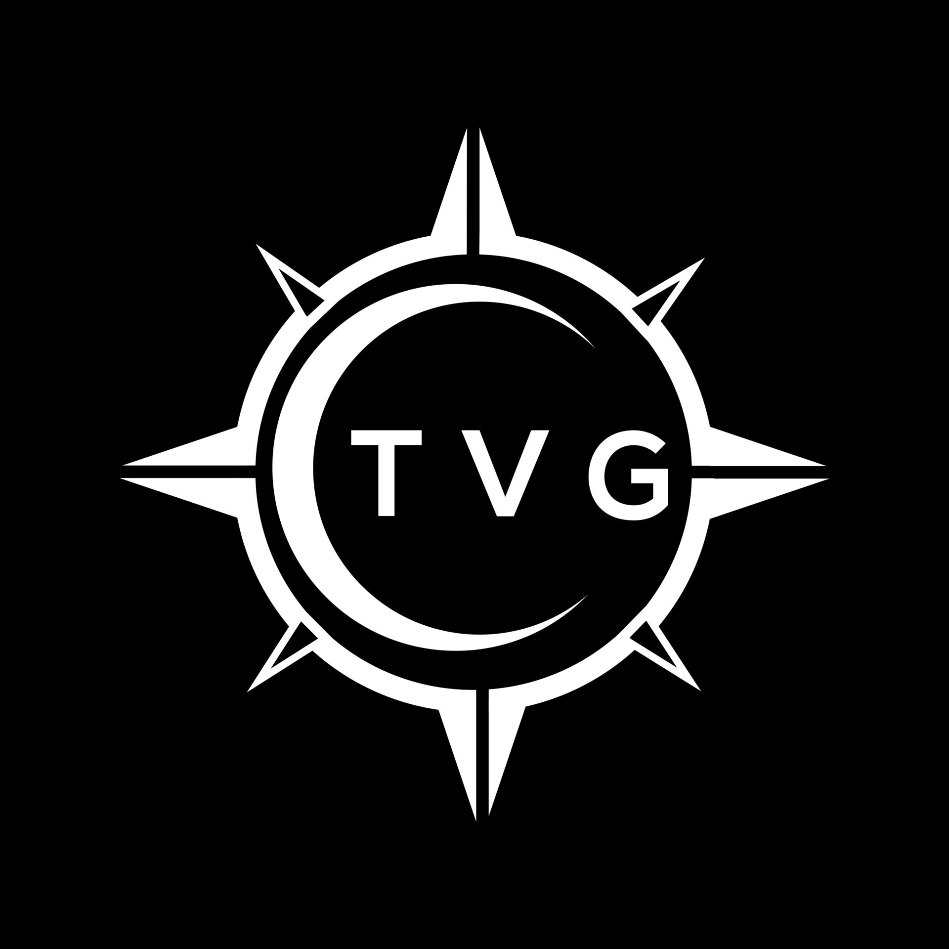 tvg diseño de logotipo de tecnología abstracta sobre fondo negro. concepto de logotipo de letra ...