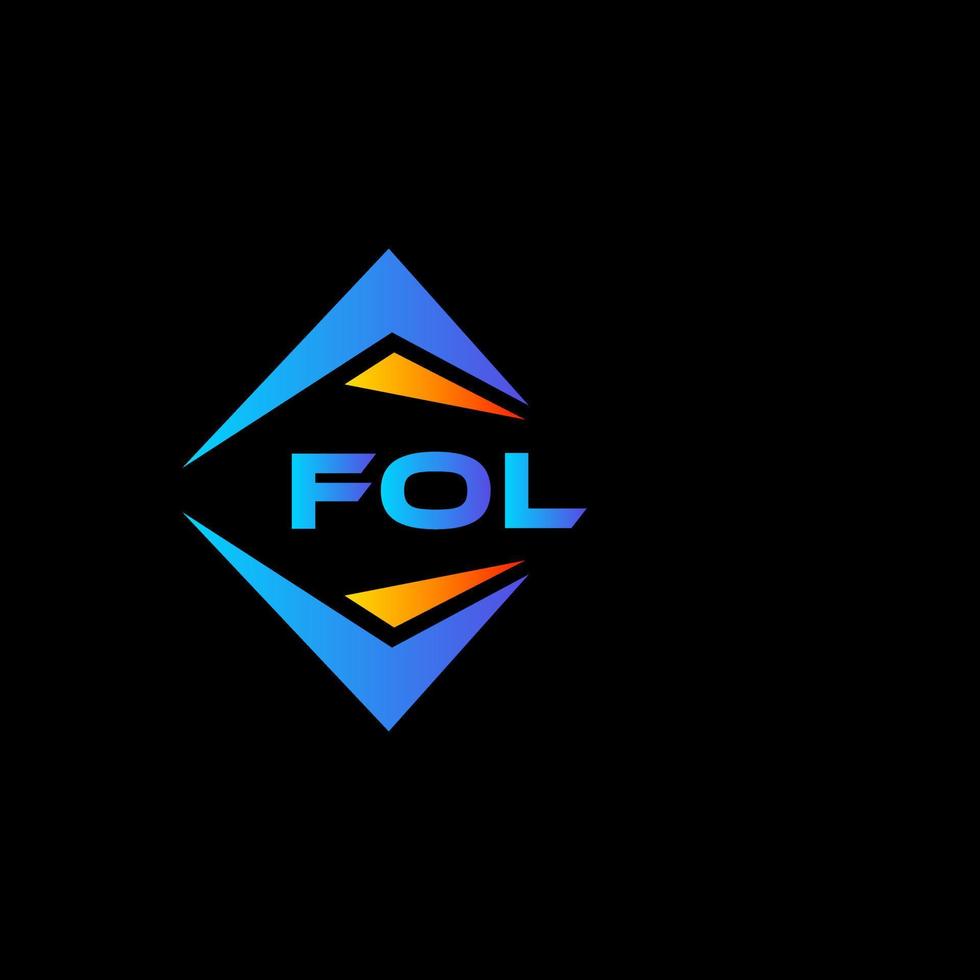 fol diseño de logotipo de tecnología abstracta sobre fondo negro. concepto de logotipo de letra ...