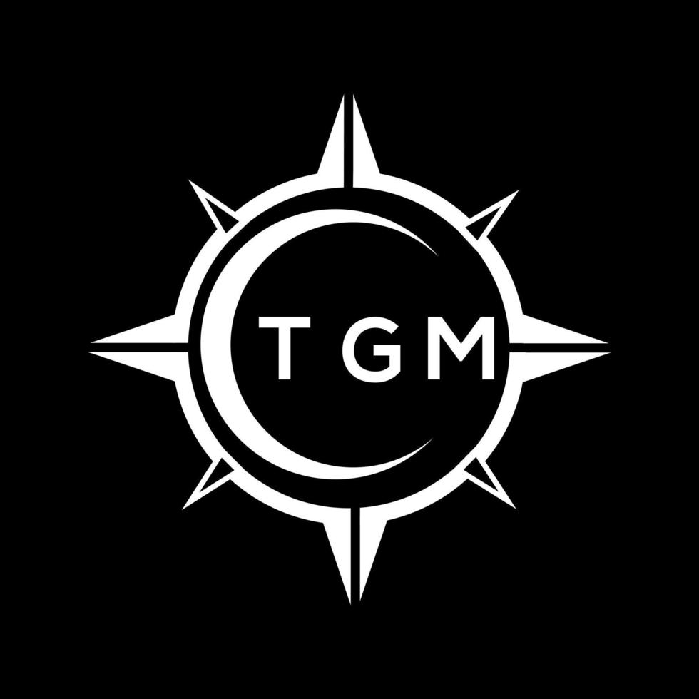diseño de logotipo de tecnología abstracta tgm sobre fondo negro. concepto de logotipo de letra ...