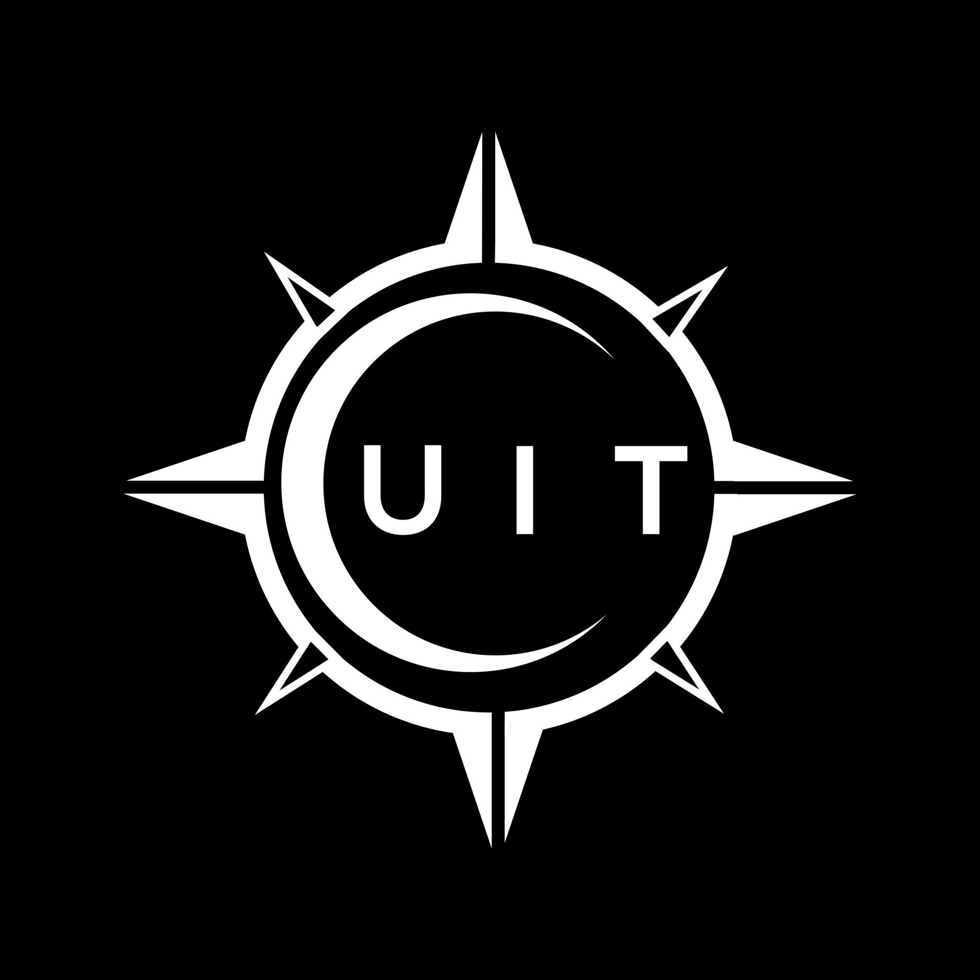 UIT abstract technology logo design on Black background. UIT creative initials letter logo ...