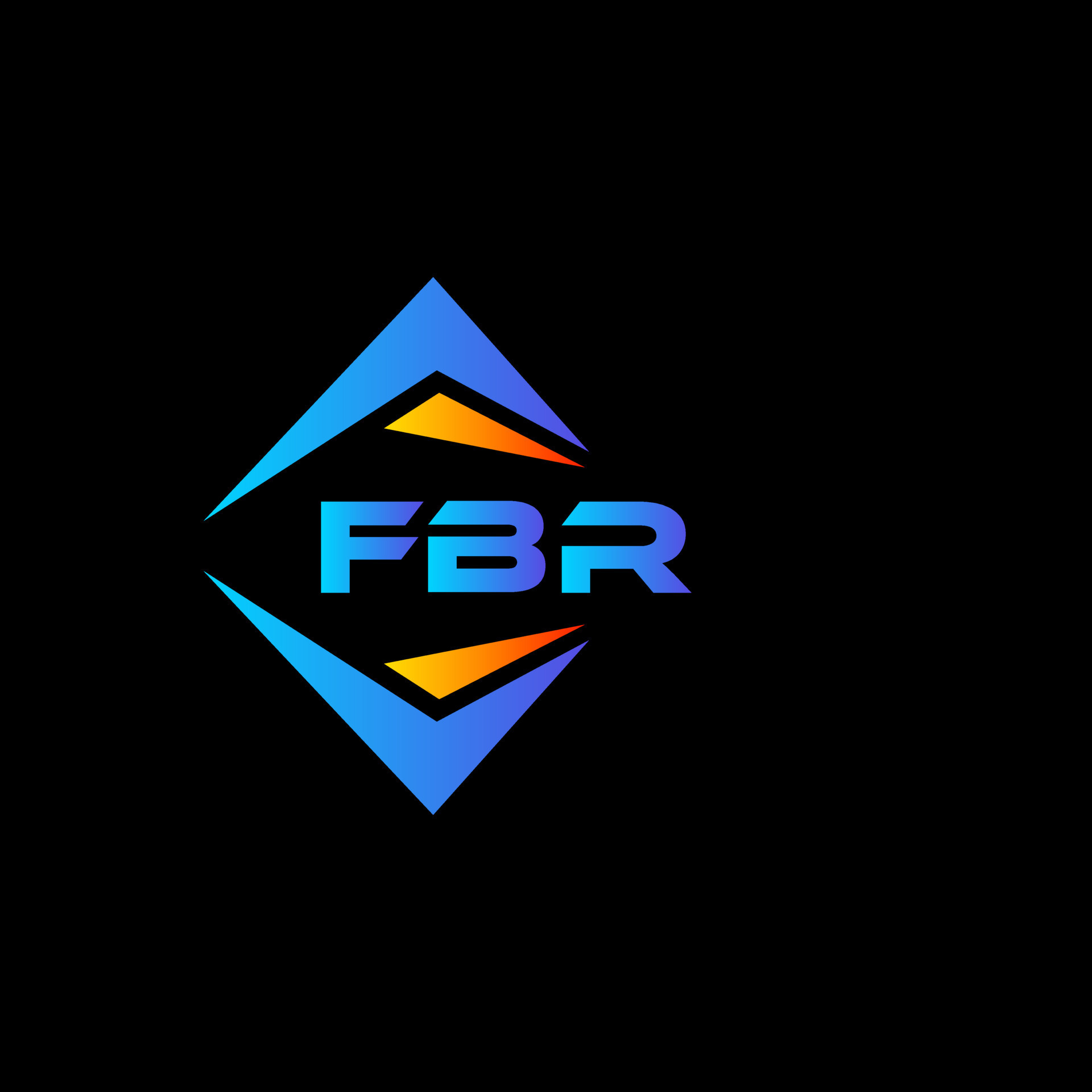diseño de logotipo de tecnología abstracta fbr sobre fondo blanco. concepto de logotipo de letra ...