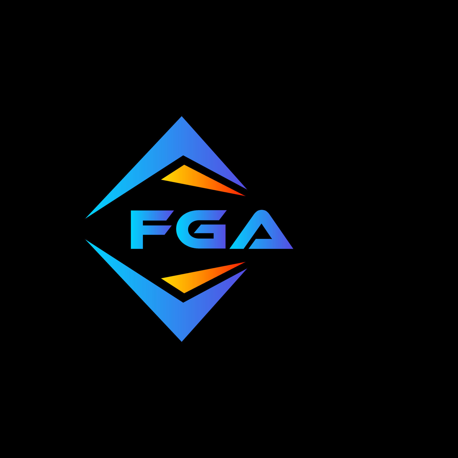 diseño de logotipo de tecnología abstracta fga sobre fondo blanco. concepto de logotipo de letra ...