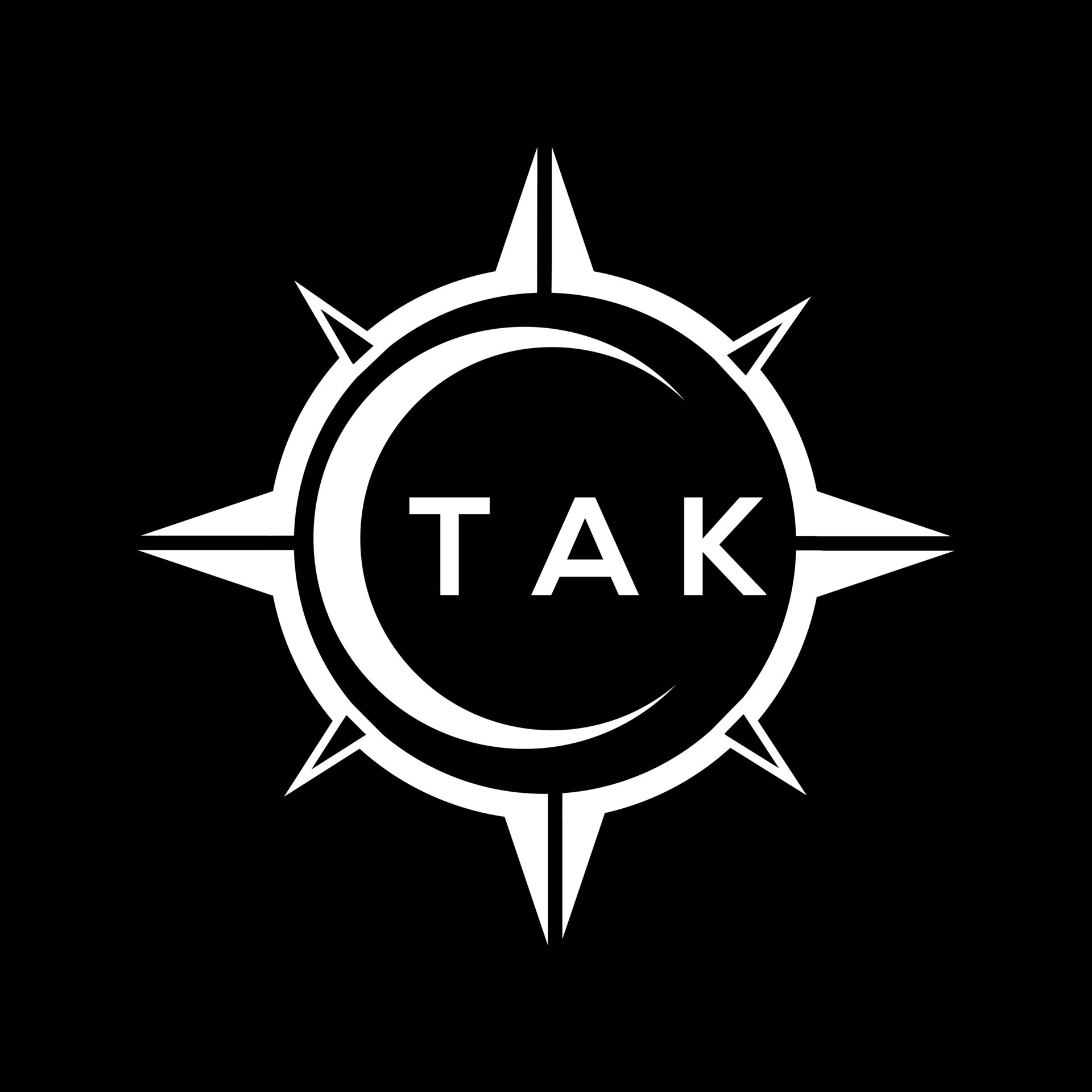 TAK abstract technology logo design on Black background. TAK creative initials letter logo ...