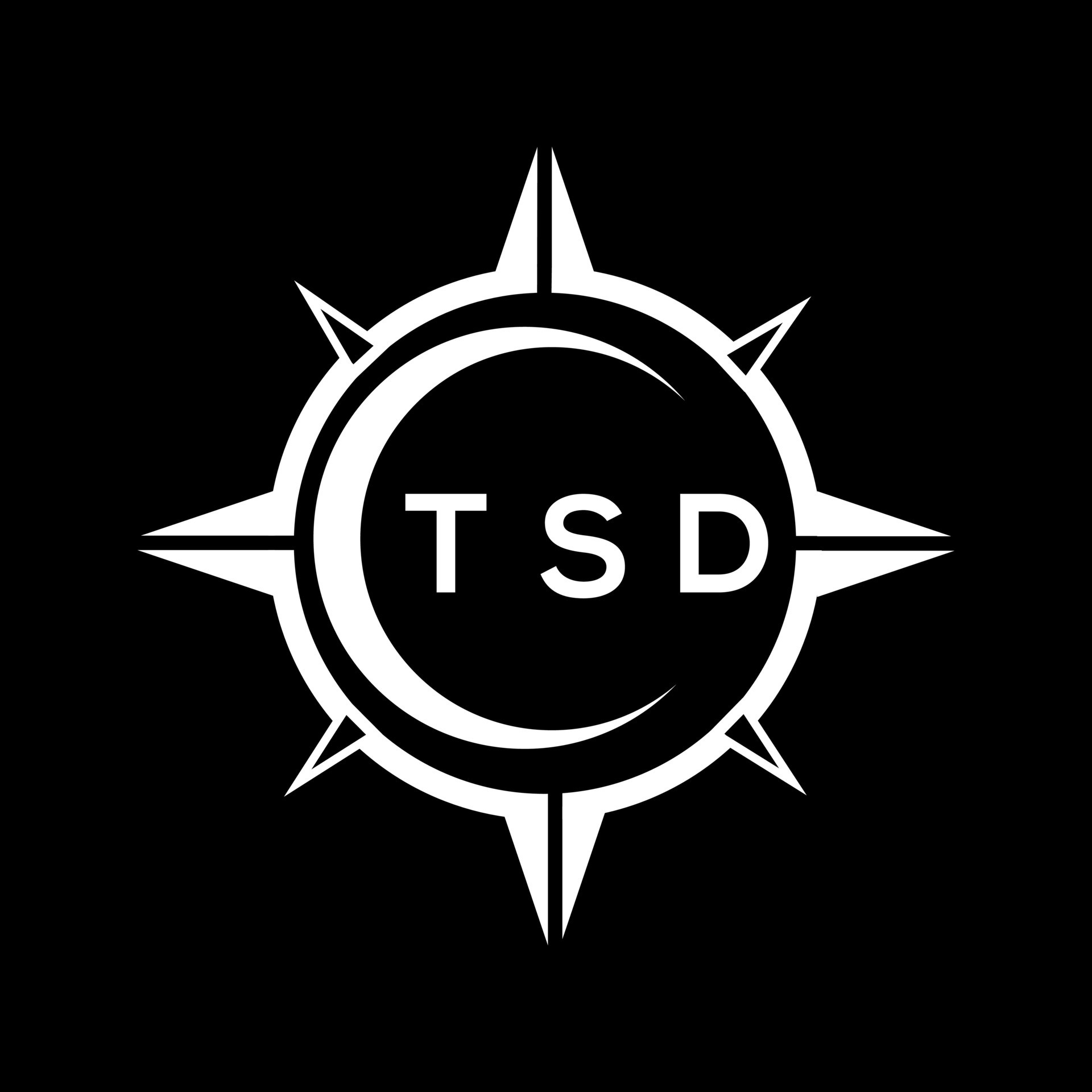 diseño de logotipo de tecnología abstracta tsd sobre fondo negro. concepto de logotipo de letra ...