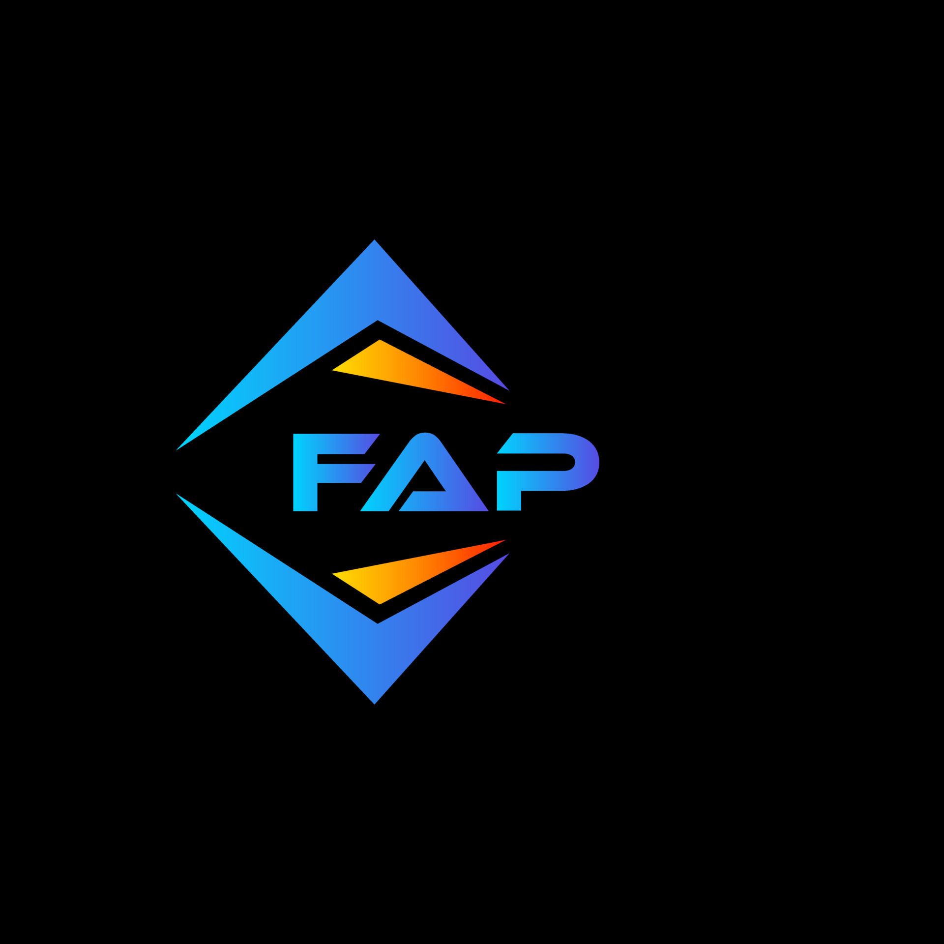 FAP abstract technology logo design on white background. FAP creative initials letter logo ...