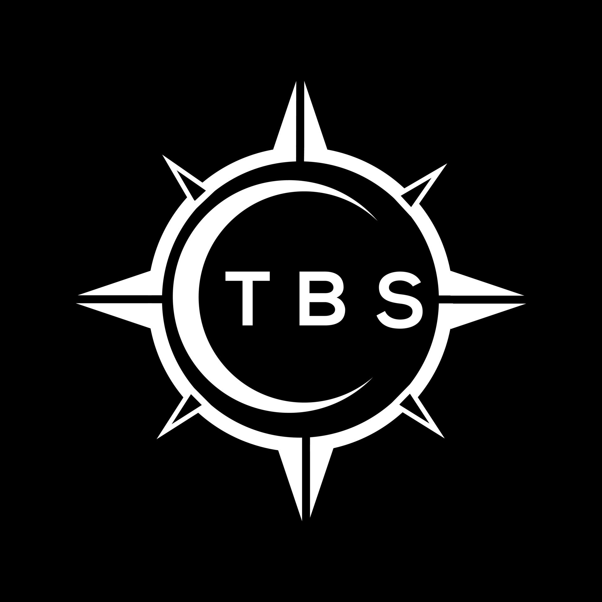 TBS abstract technology logo design on Black background. TBS creative initials letter logo ...