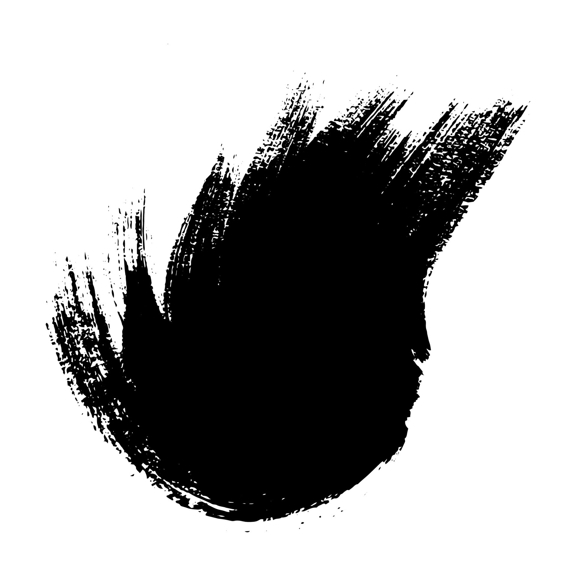 Black grunge brush stroke. Paint brush ink stain. Ink spot isolated on ...
