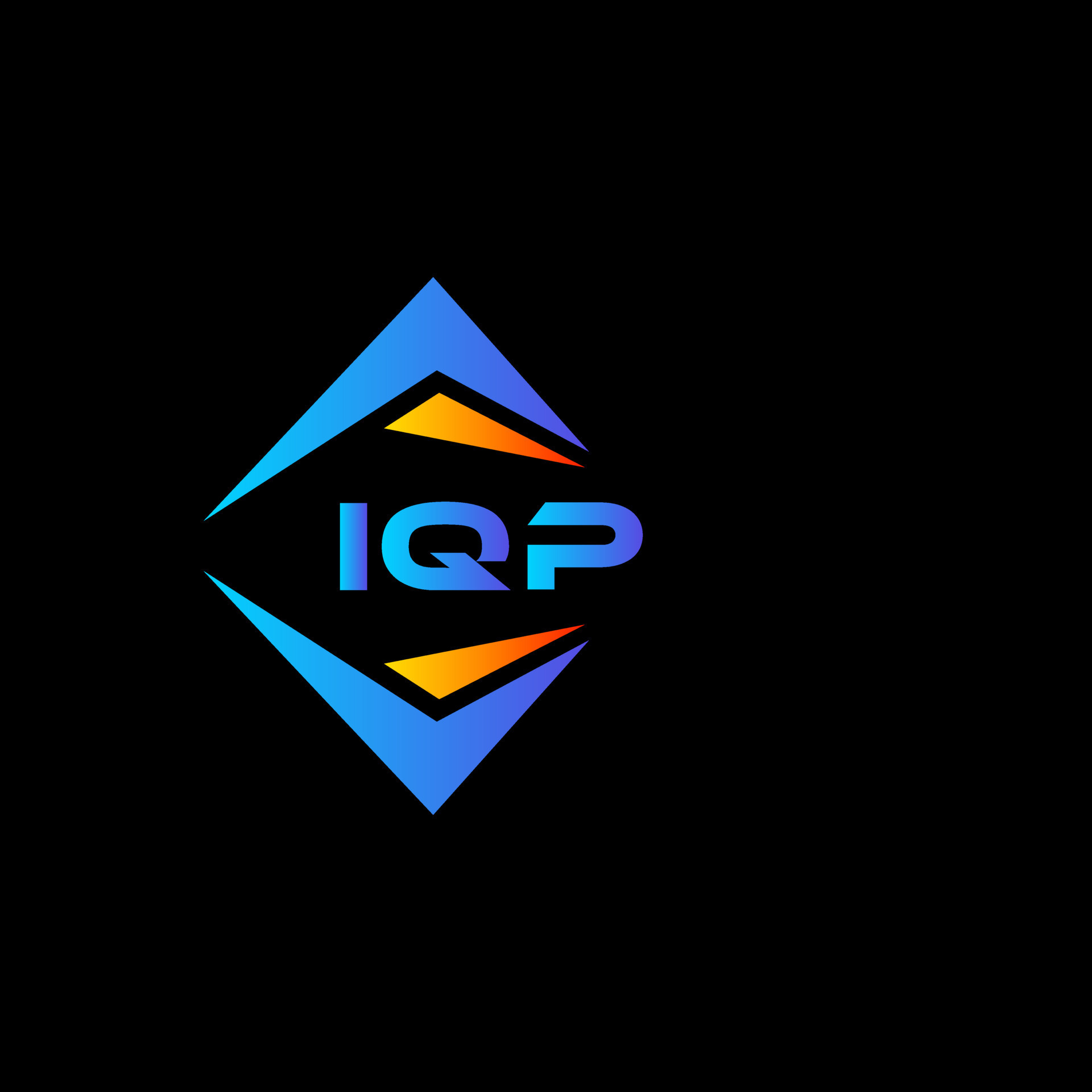 Diseño de logotipo de tecnología abstracta iqp sobre fondo blanco. concepto de logotipo de letra ...