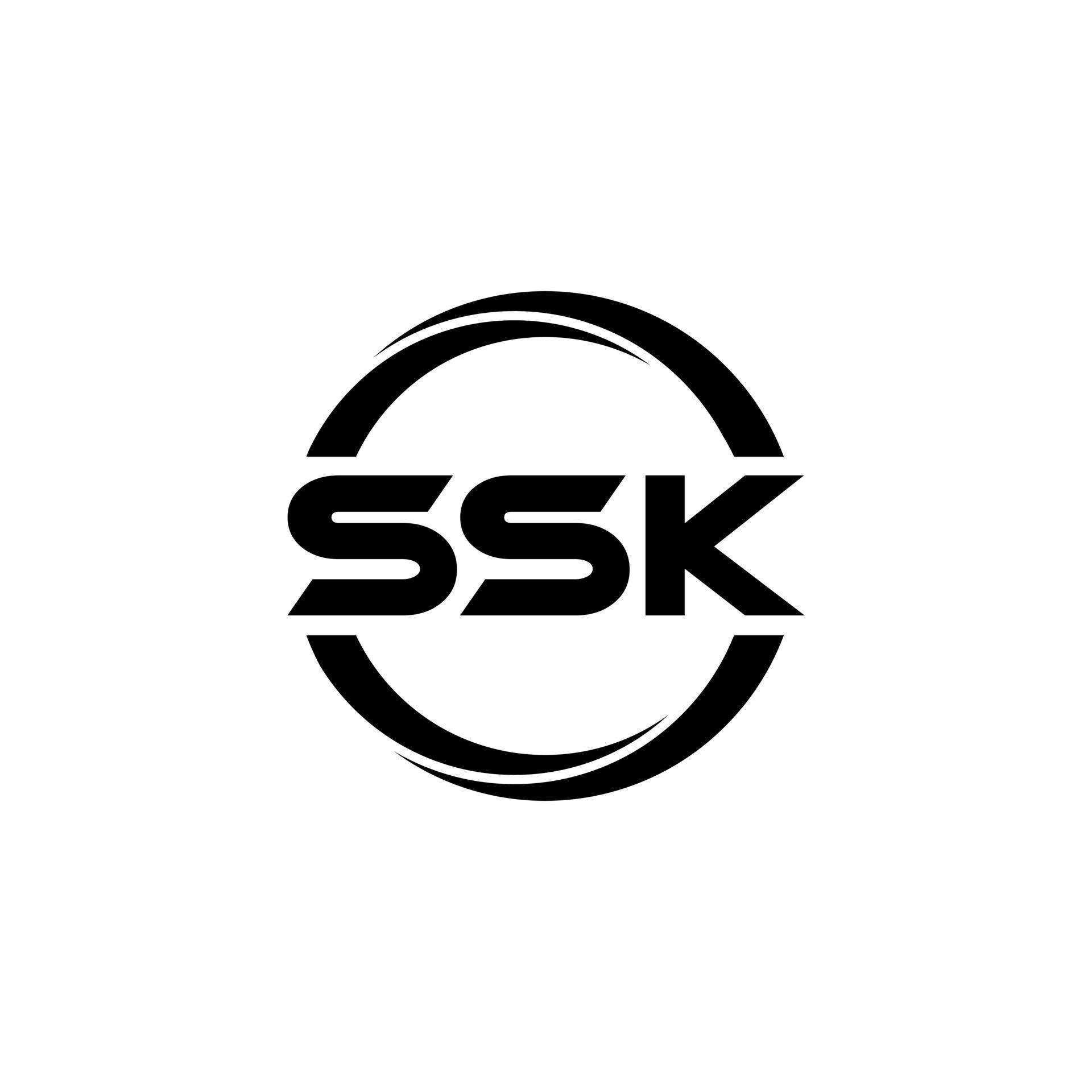 SSK letter logo design in illustration. Vector logo, calligraphy designs for logo, Poster ...