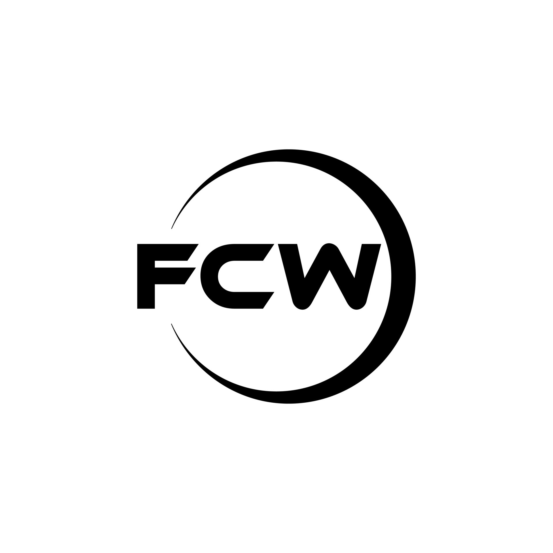 diseño del logotipo de la letra fcw en la ilustración. logotipo vectorial, diseños de caligrafía ...