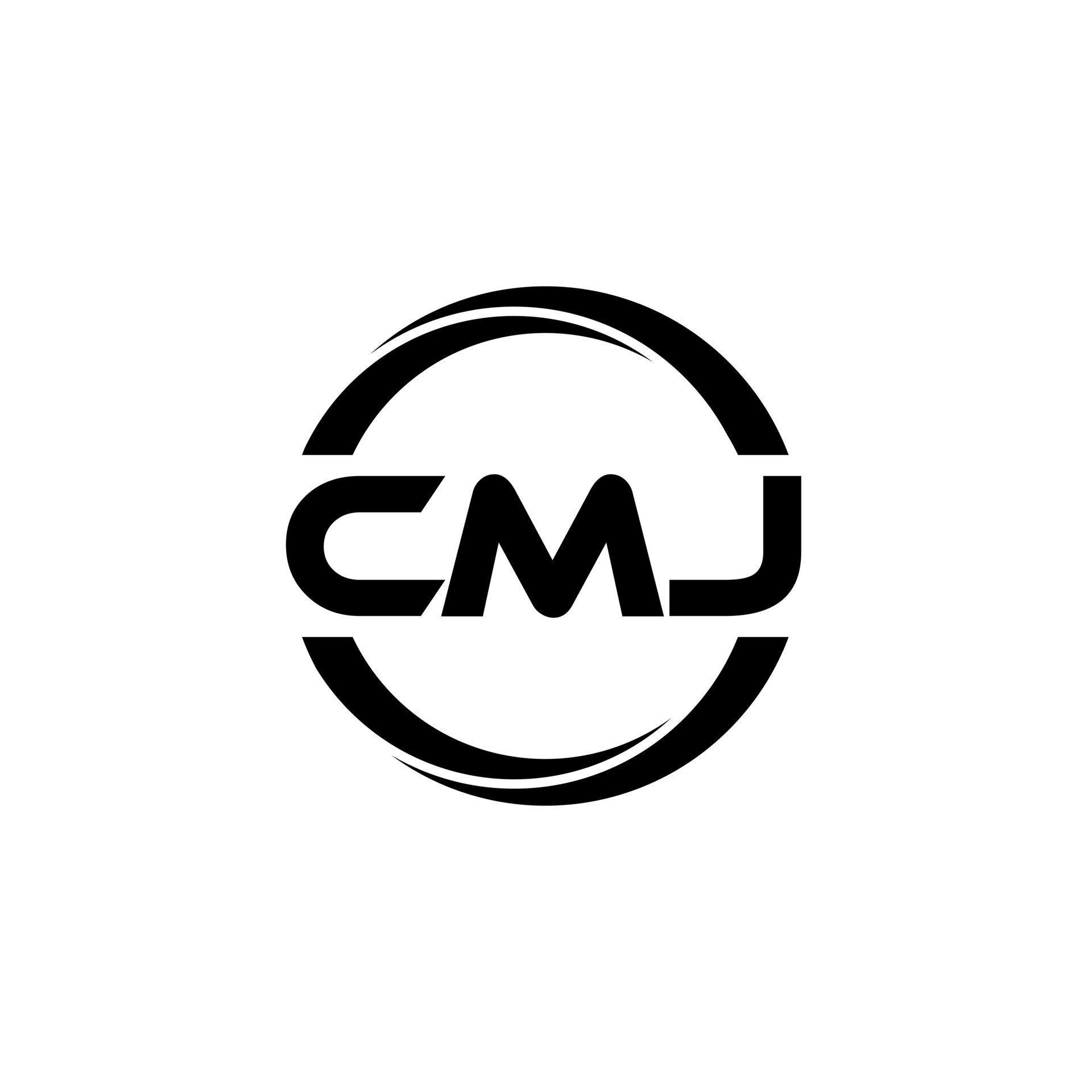 CMJ letter logo design in illustration. Vector logo, calligraphy designs for logo, Poster ...