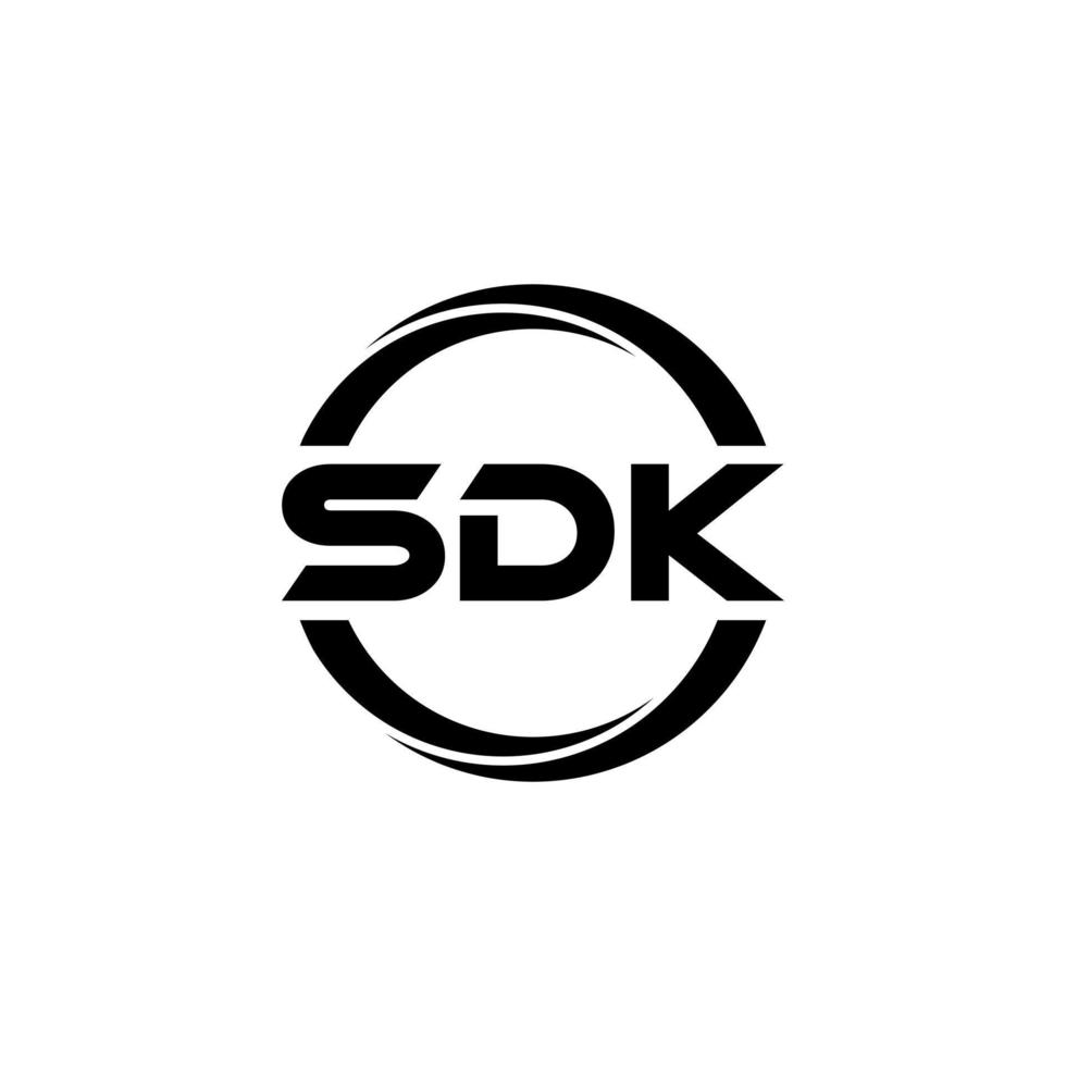 SDK letter logo design in illustration. Vector logo, calligraphy ...