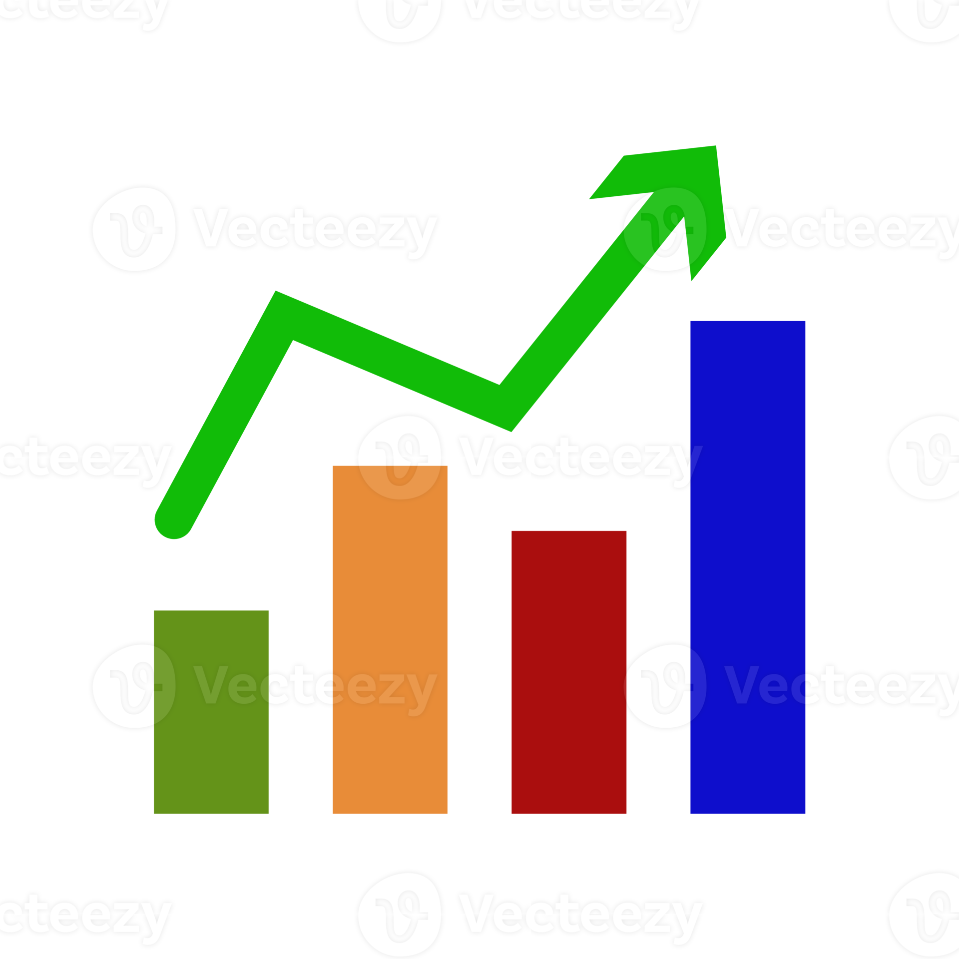 Increasing stocks icon. growing graph. bar chart. 19045387 PNG