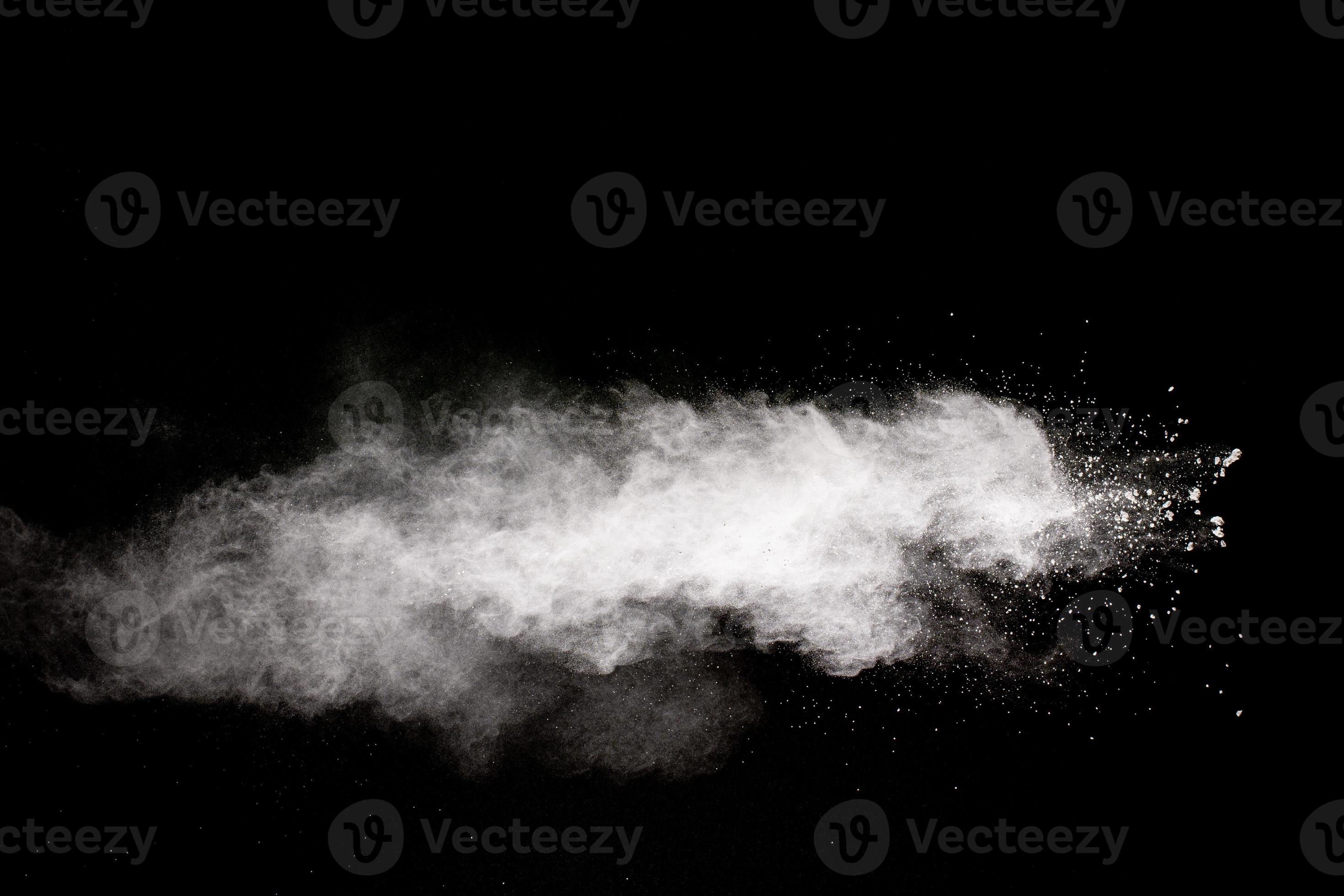 White powder explosion cloud against black background.White dust particle splash. 19049567 Stock ...