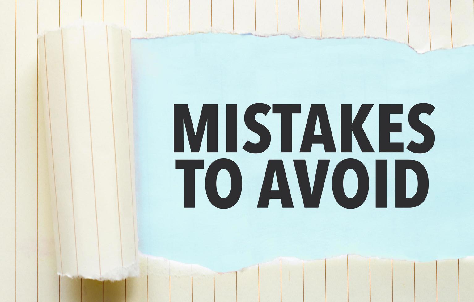Torn Paper With Text Mistakes To Avoid And Blue Background 19051070