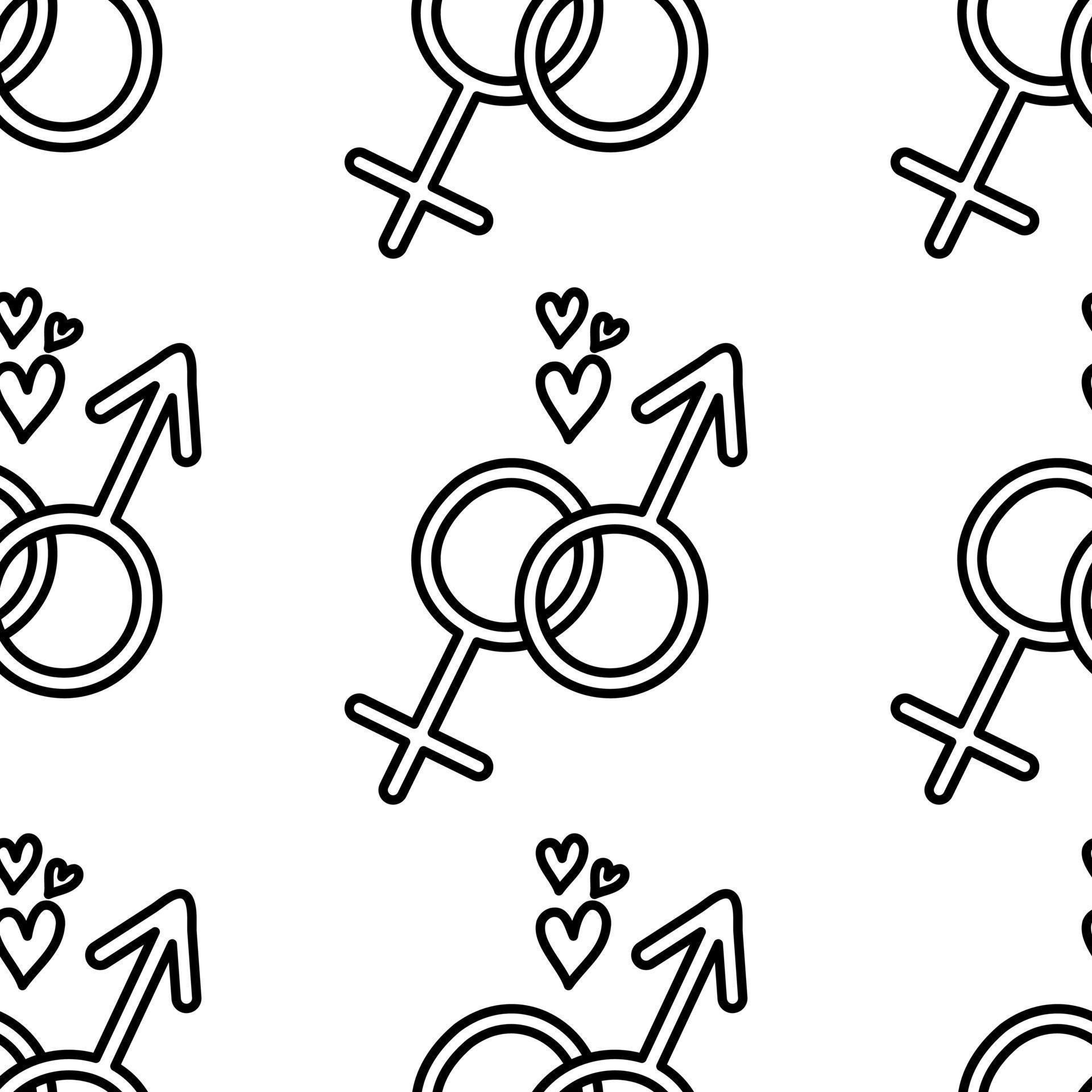 Gender Symbols Male And Female Pattern Element For Greeting Cards