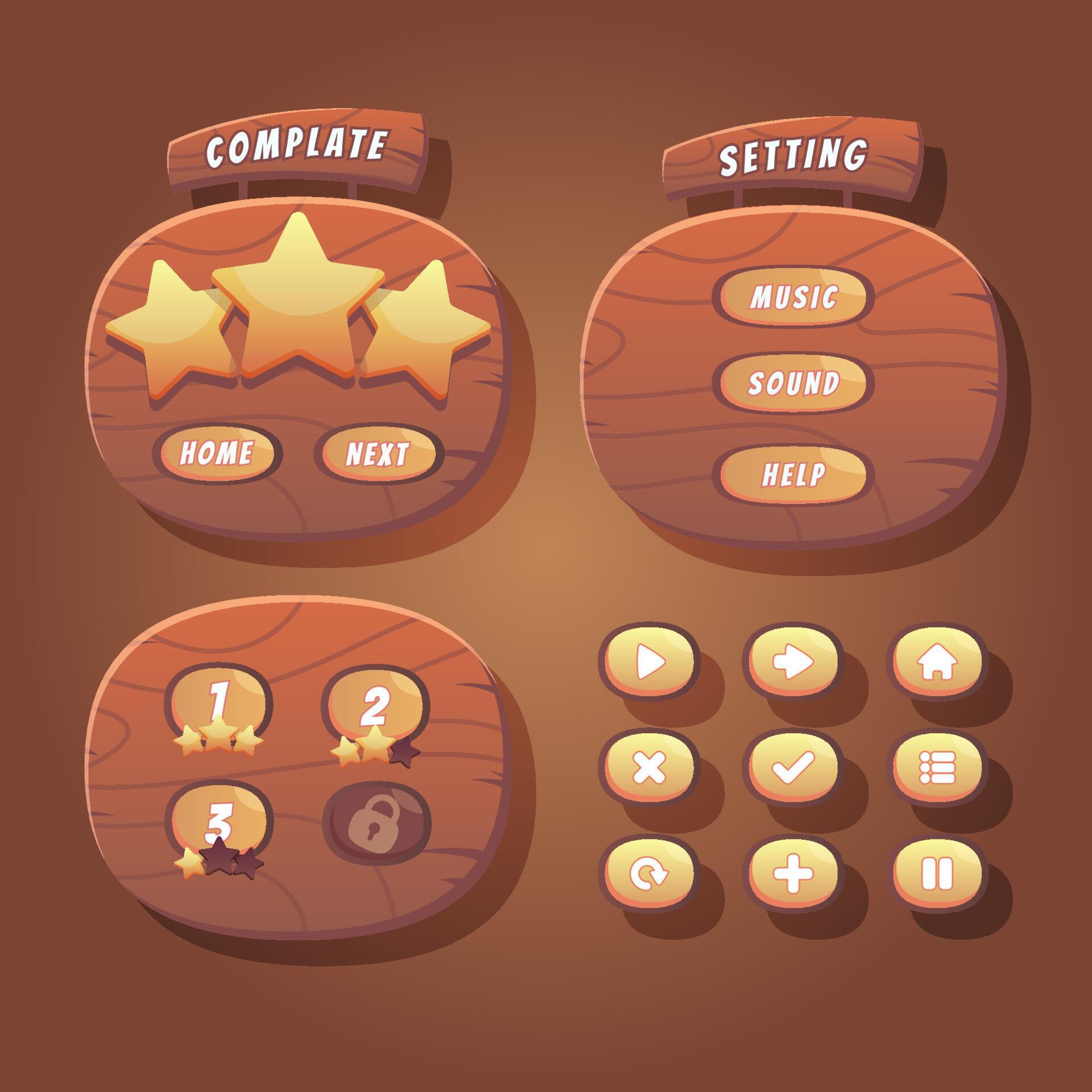 Button Set Designed Game User Interface For Video Games 19058714 Vector