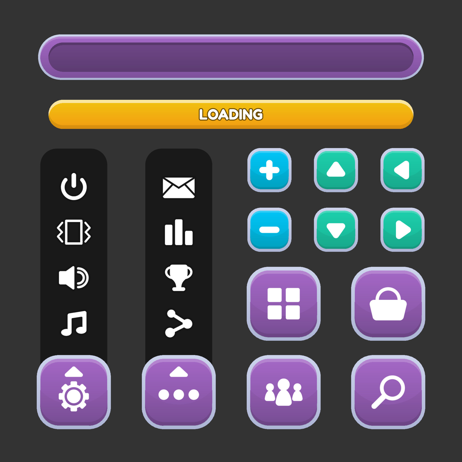Button Set Designed Game User Interface For Video Games 19058717 Vector