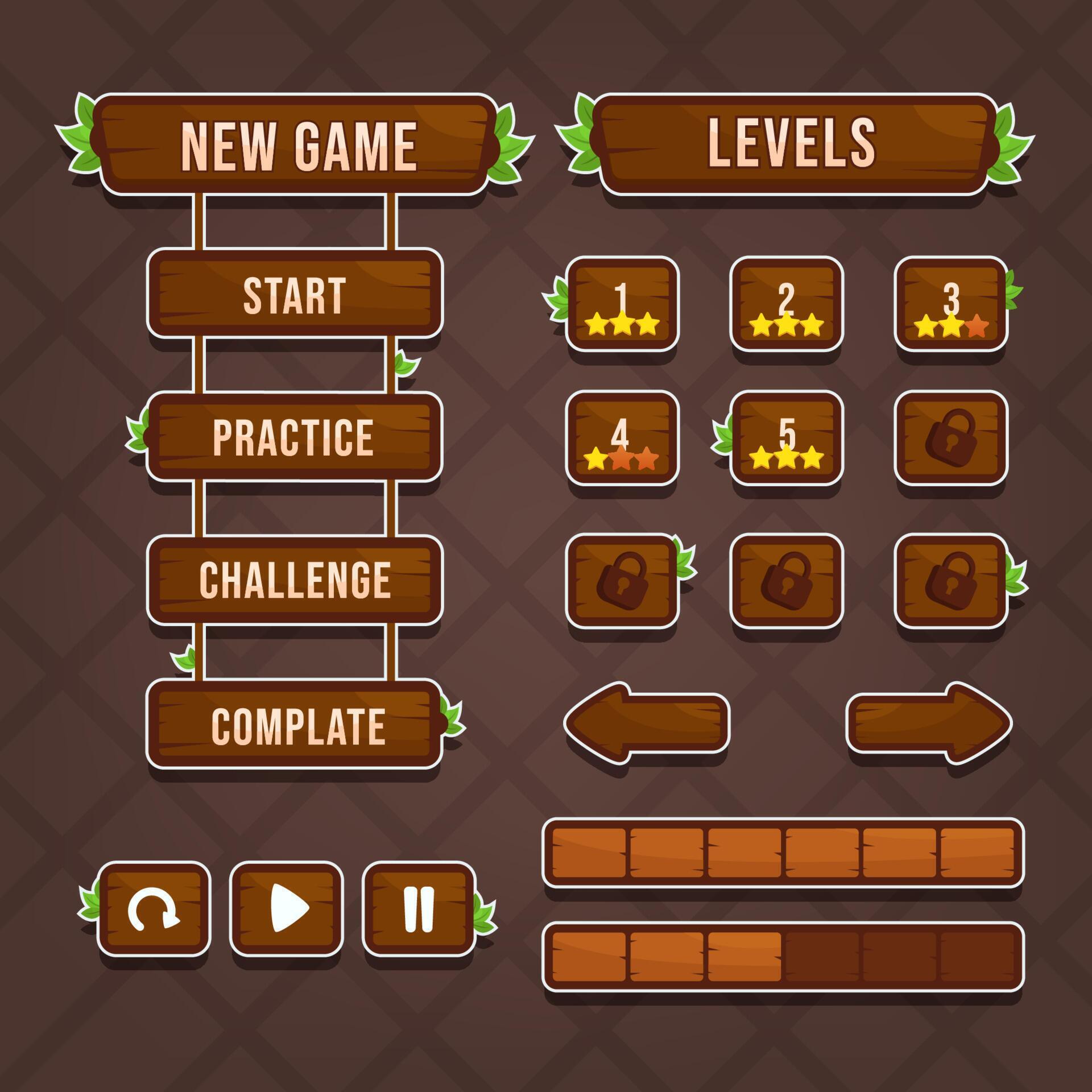 Button Set Designed Game User Interface For Video Games Computers 19058719 Vector Art At Vecteezy