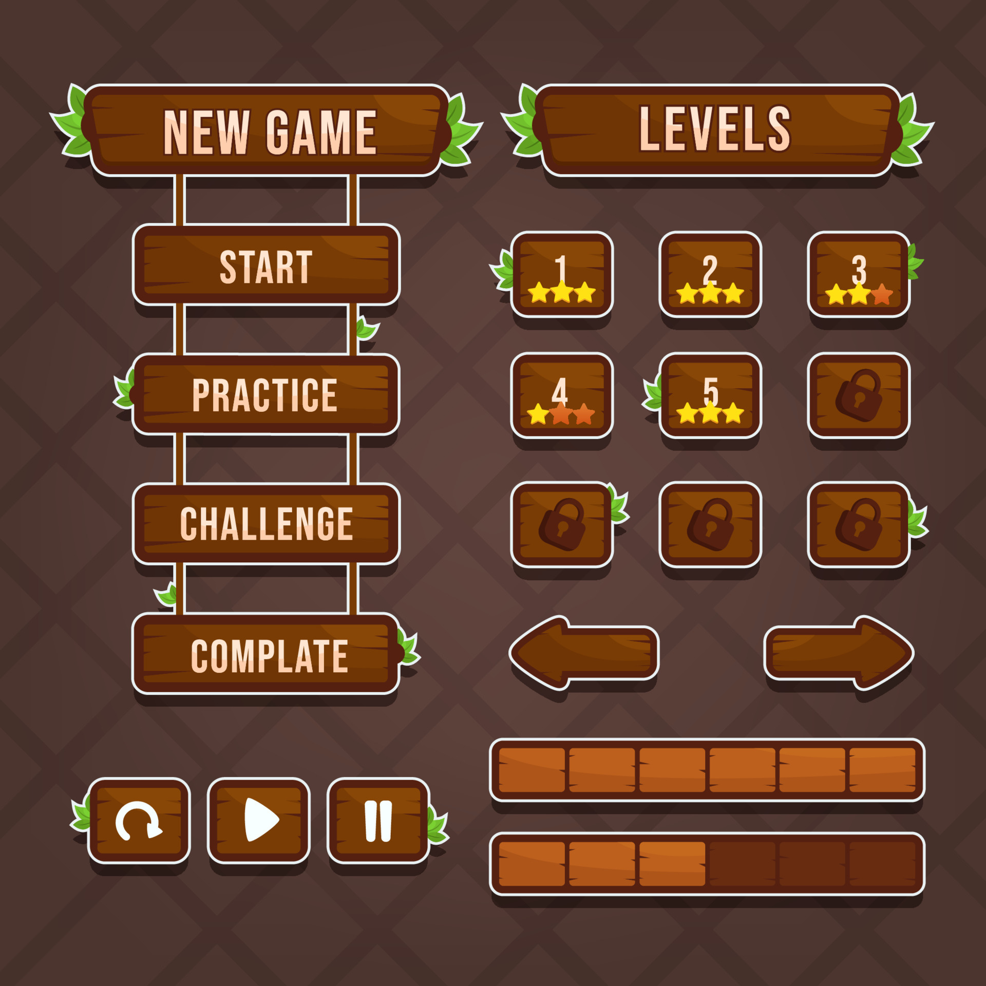 Button Set Designed Game User Interface For Video Games Computers 19058719 Vector Art At Vecteezy