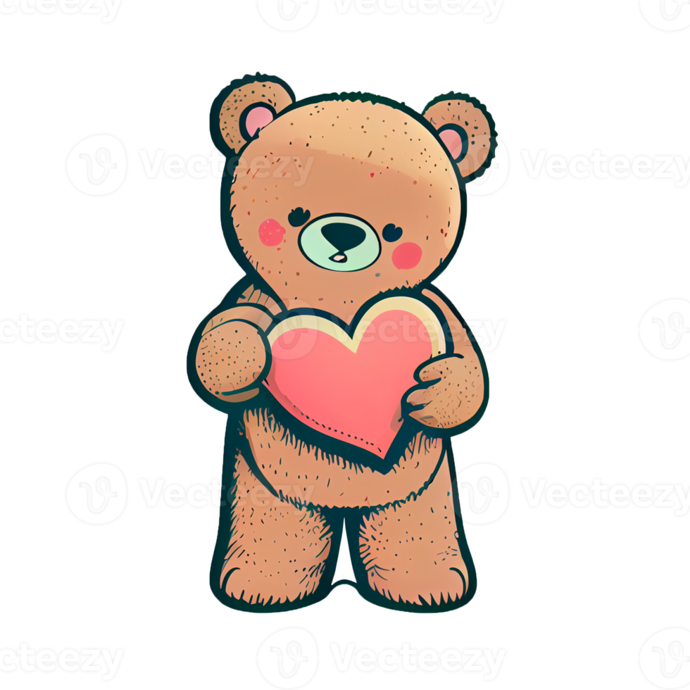 Cute Animated Teddy Bears With Hearts