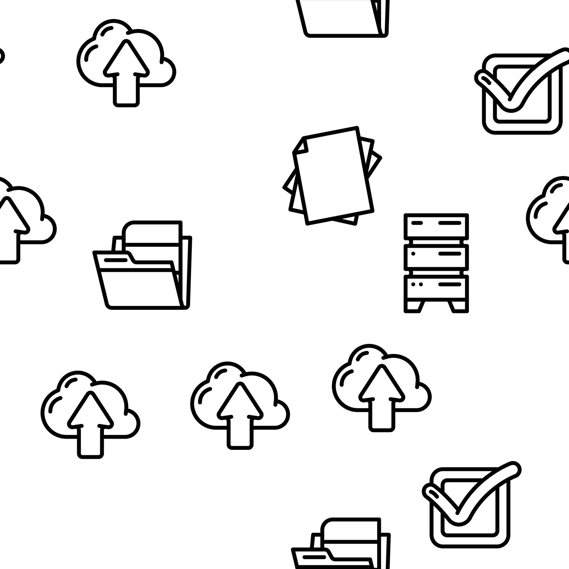 File Computer Digital Document Vector Seamless Pattern 19083318 Vector ...