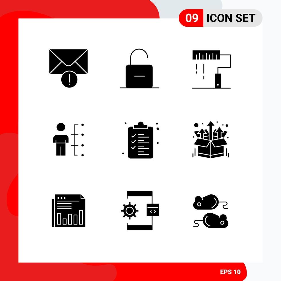 Stock Vector Icon Pack Of 9 Line Signs And Symbols For Man Employee Coding Abilities Programing