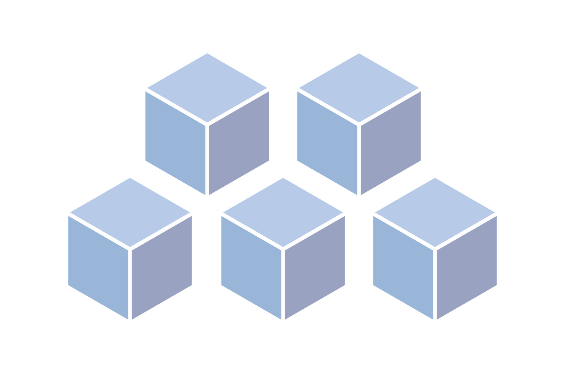 Block Symbol Blue 3d Cube Set Blockchain Technology Vector Flat Icon 19087596 Vector Art At