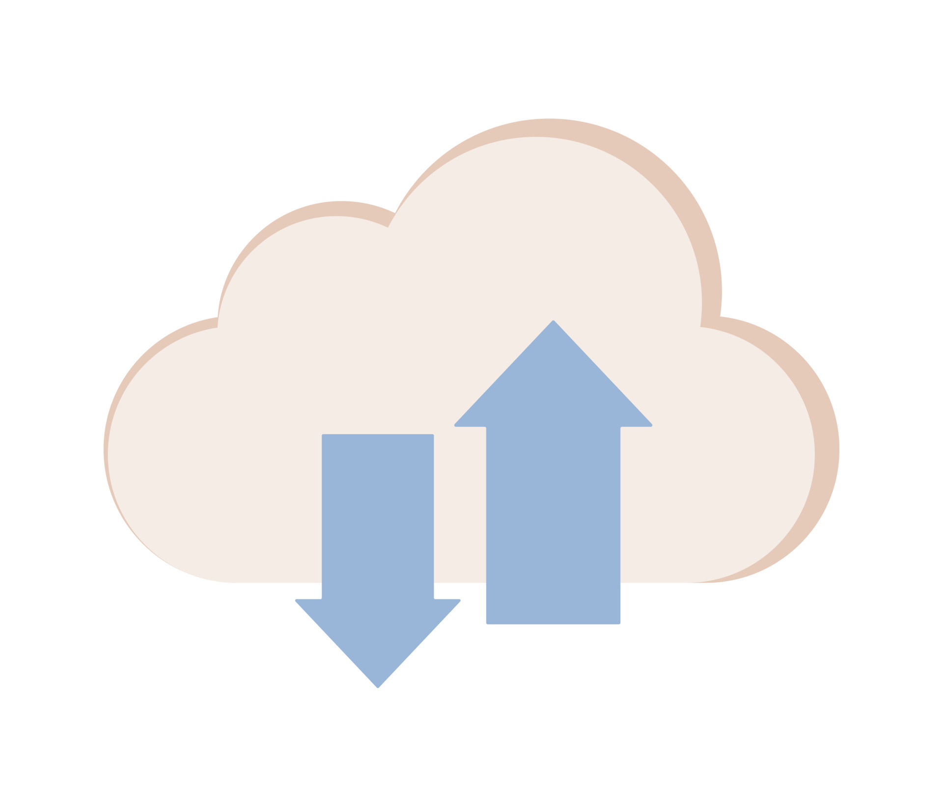 Cloud Computing Icon Upload Download Settings Symbols Online Data Storage Big Data Vector