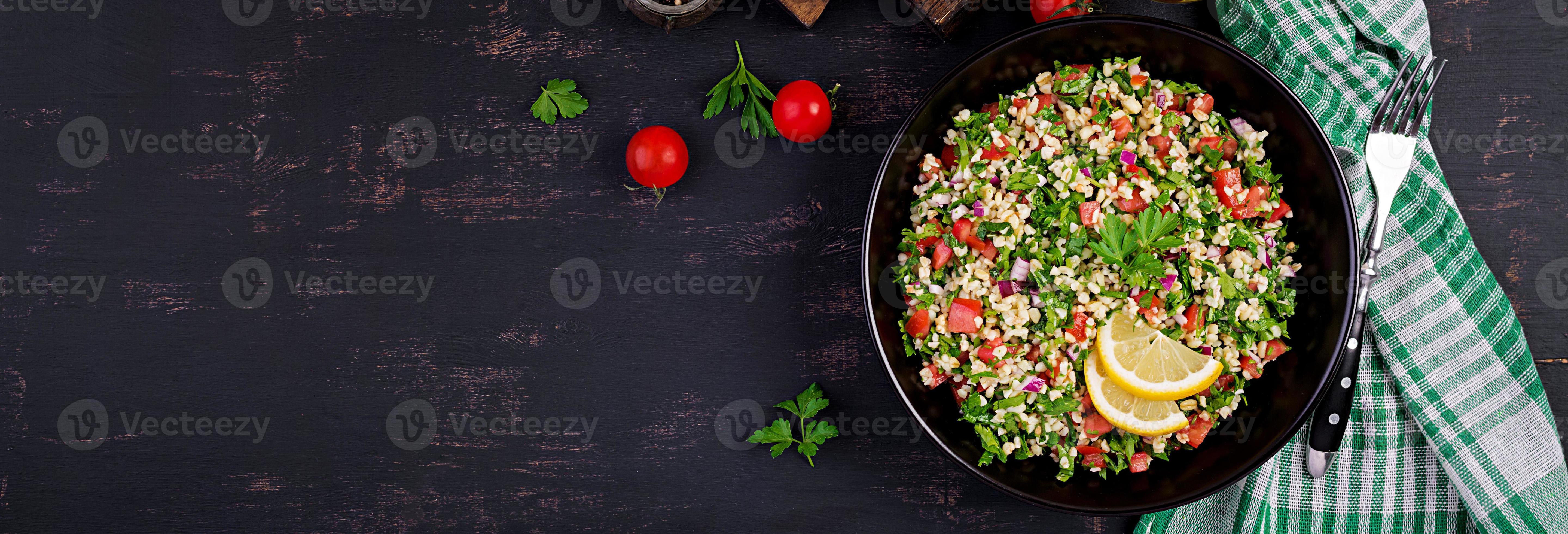 Tabbouleh salad. Traditional middle eastern or arab dish. Levantine ...