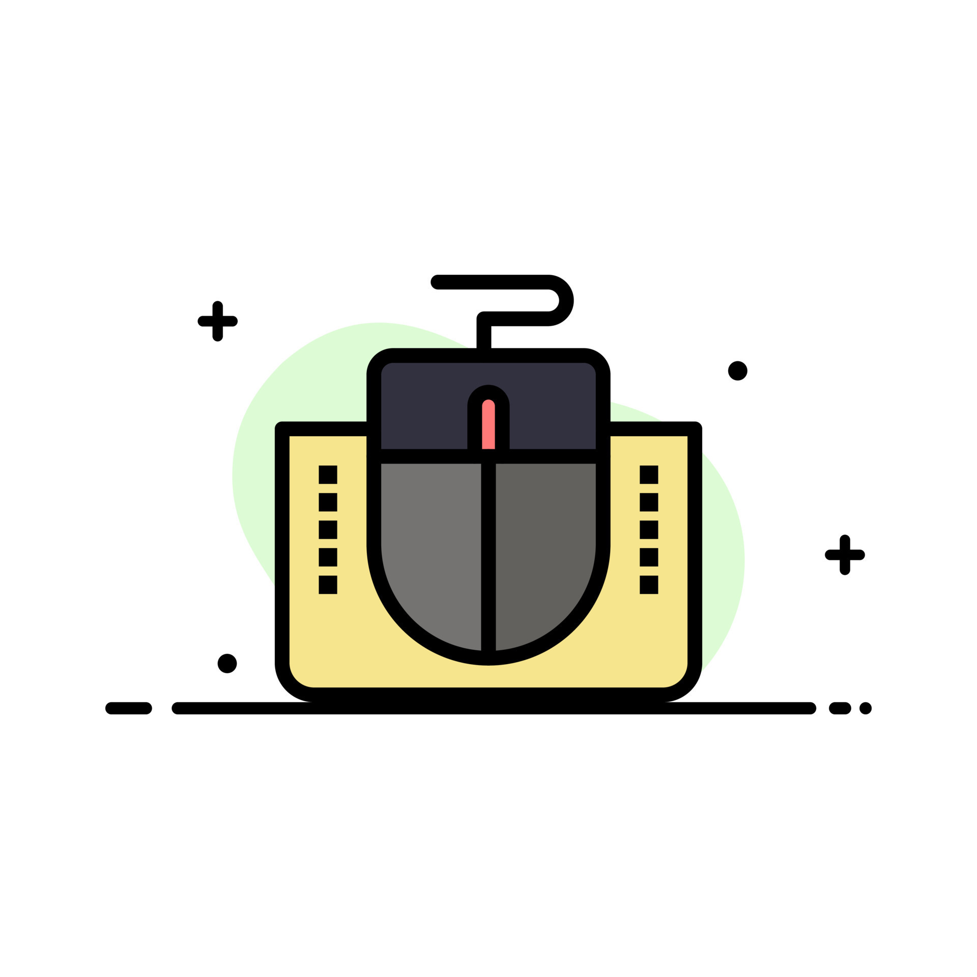 Mouse Interface Mouse Interface Computer Business Flat Line Filled Icon Vector Banner Template