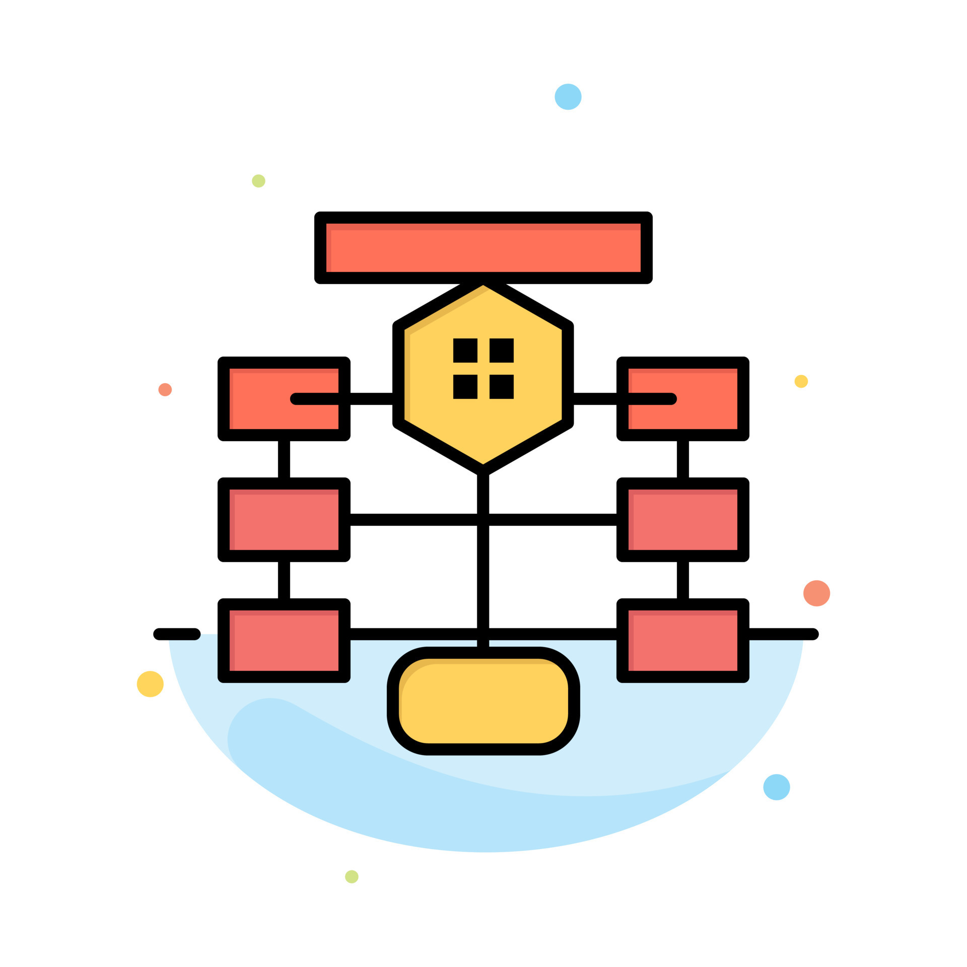 Flowchart Flow Chart Data Database Abstract Flat Color Icon Template